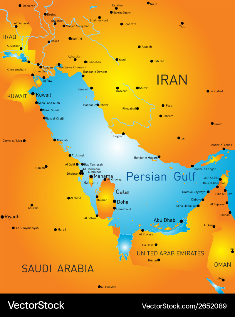 Persischer Golf Lizenzfreies Vektorbild - VectorStock