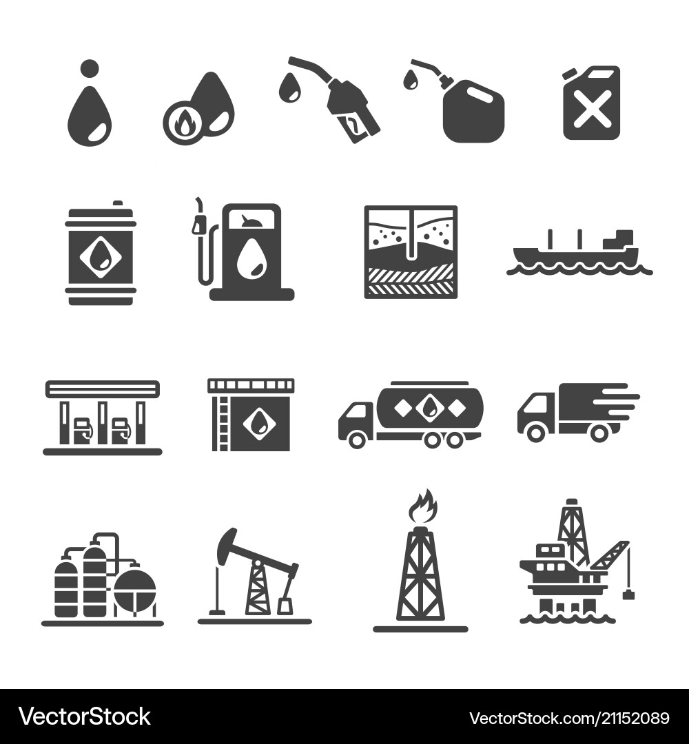 Petroleum Oil Icon Set Royalty Free Vector Image