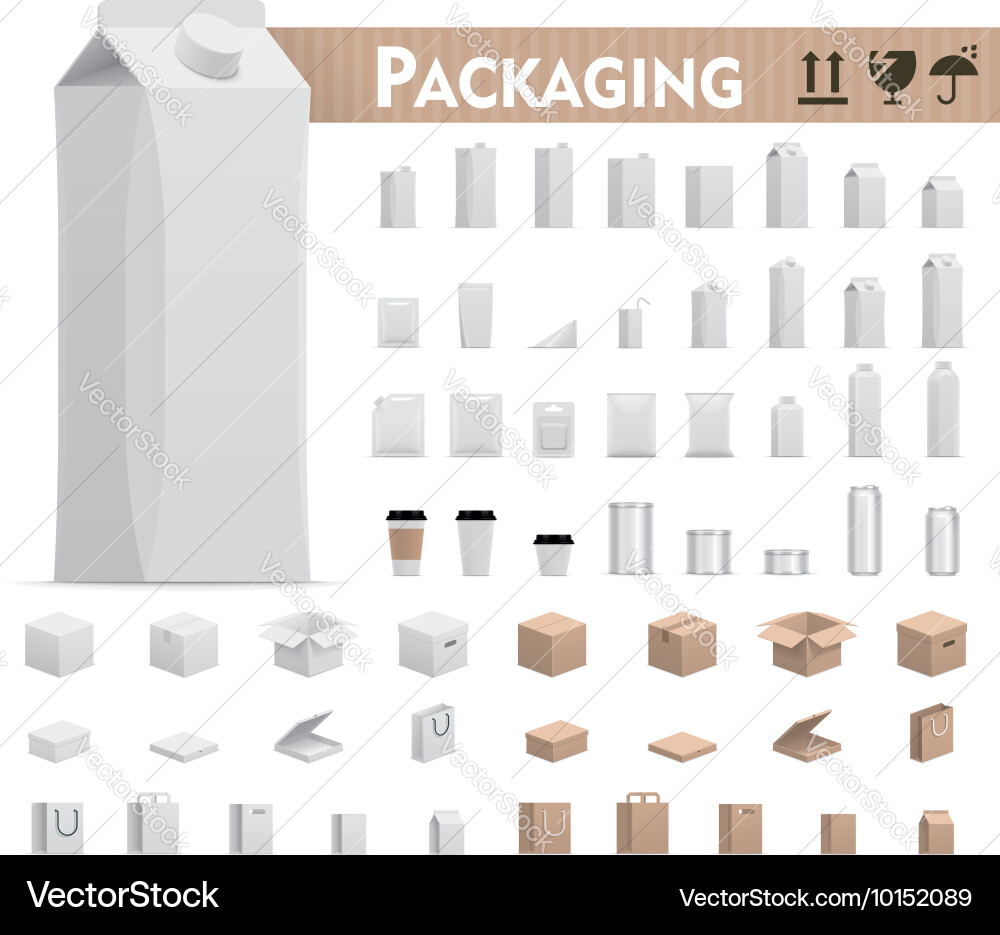 Retail packages set Royalty Free Vector Image - VectorStock