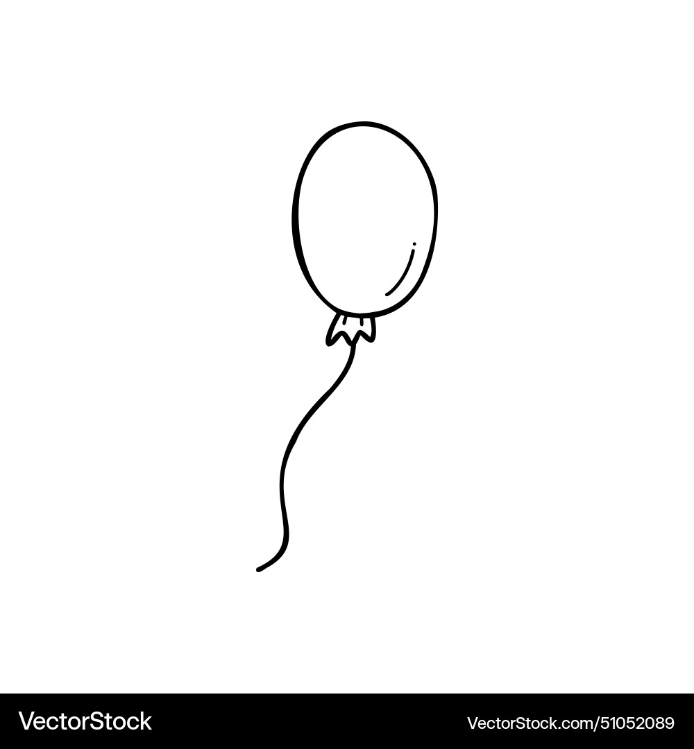 Single isolated balloon clipart in doodle style Vector Image