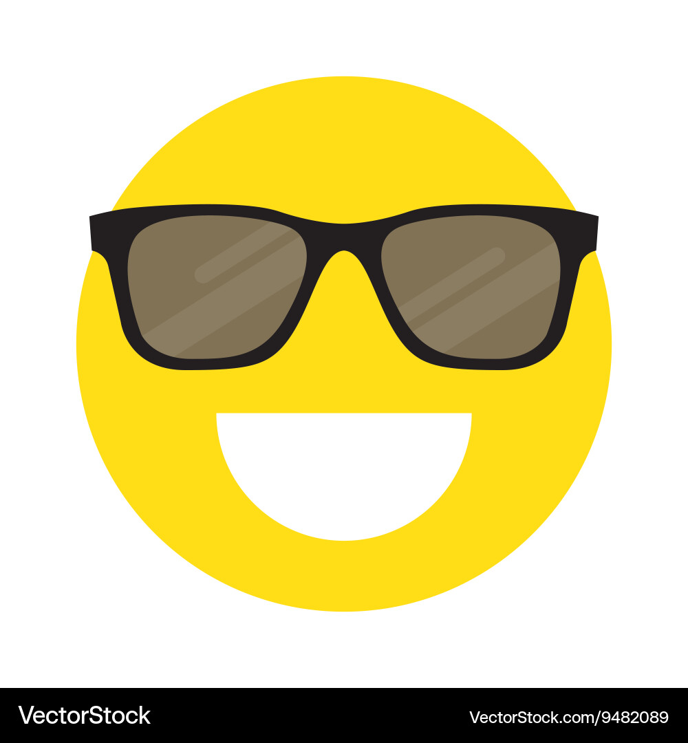 Smiley face with sunglasses Royalty Free Vector Image