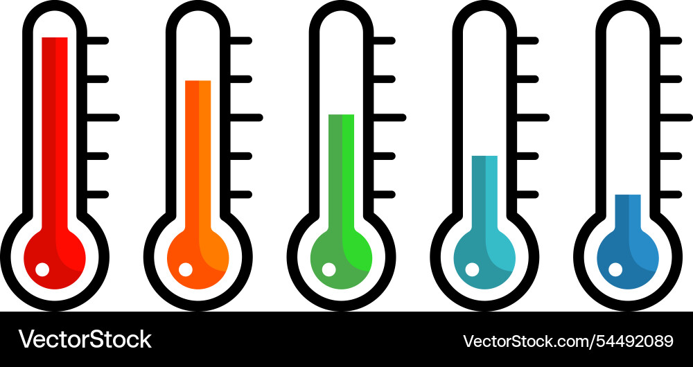 Thermometer kalte Hitze - Icon-Set Lizenzfreies Vektorbild
