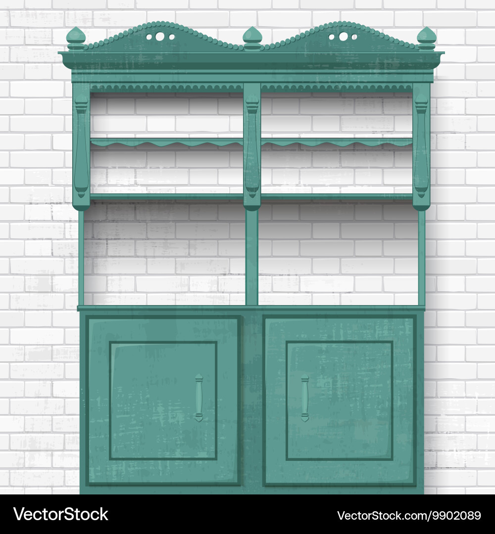Vintage Wooden Cupboard Royalty Free Vector Image