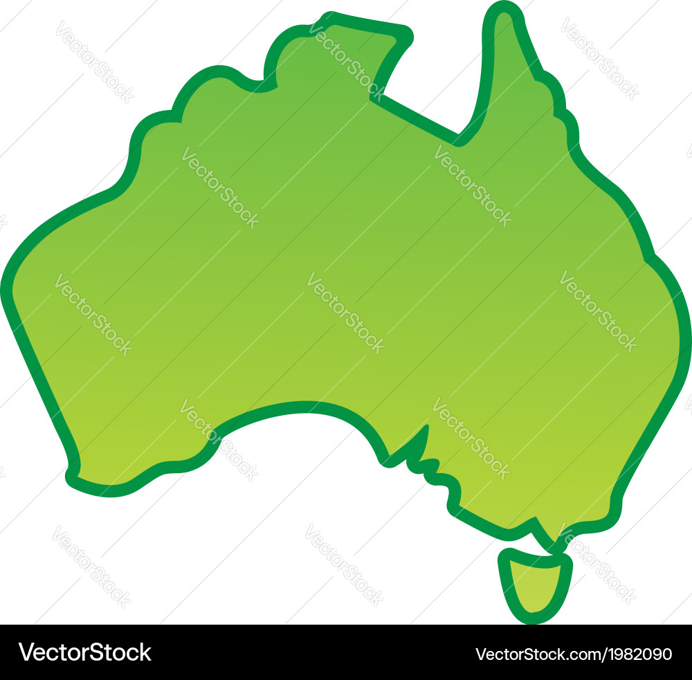 Australia Outline Map Royalty Free Vector Image