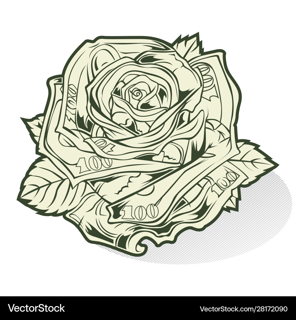 Floral Money Bouquet Royalty Free Vector Image