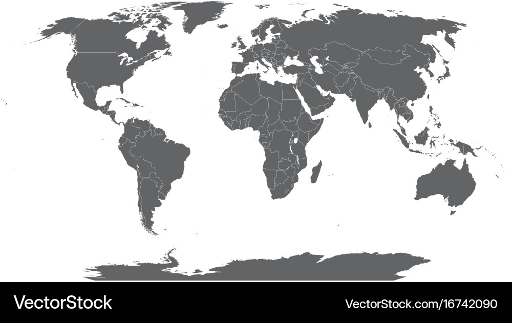 Map of the world - robinson projection Royalty Free Vector