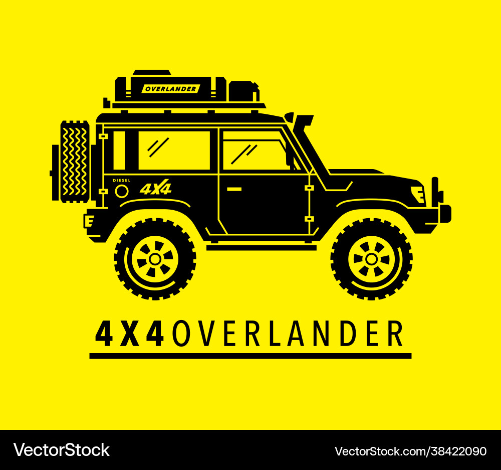 Overland off-road 4x4 vehicle Royalty Free Vector Image