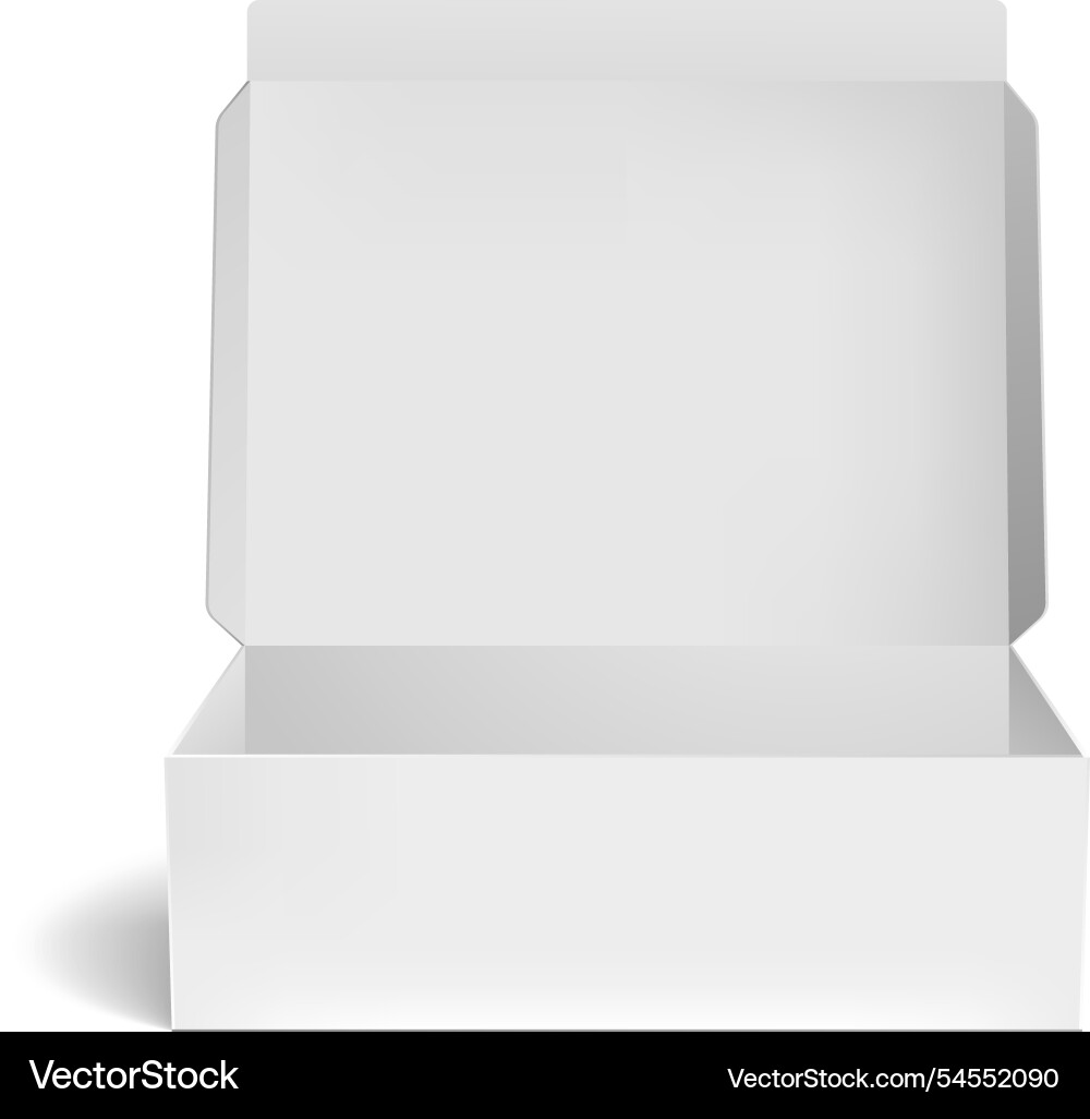 Realistic white rectangular cardboard box mockup – Royalty-Free Vector ...