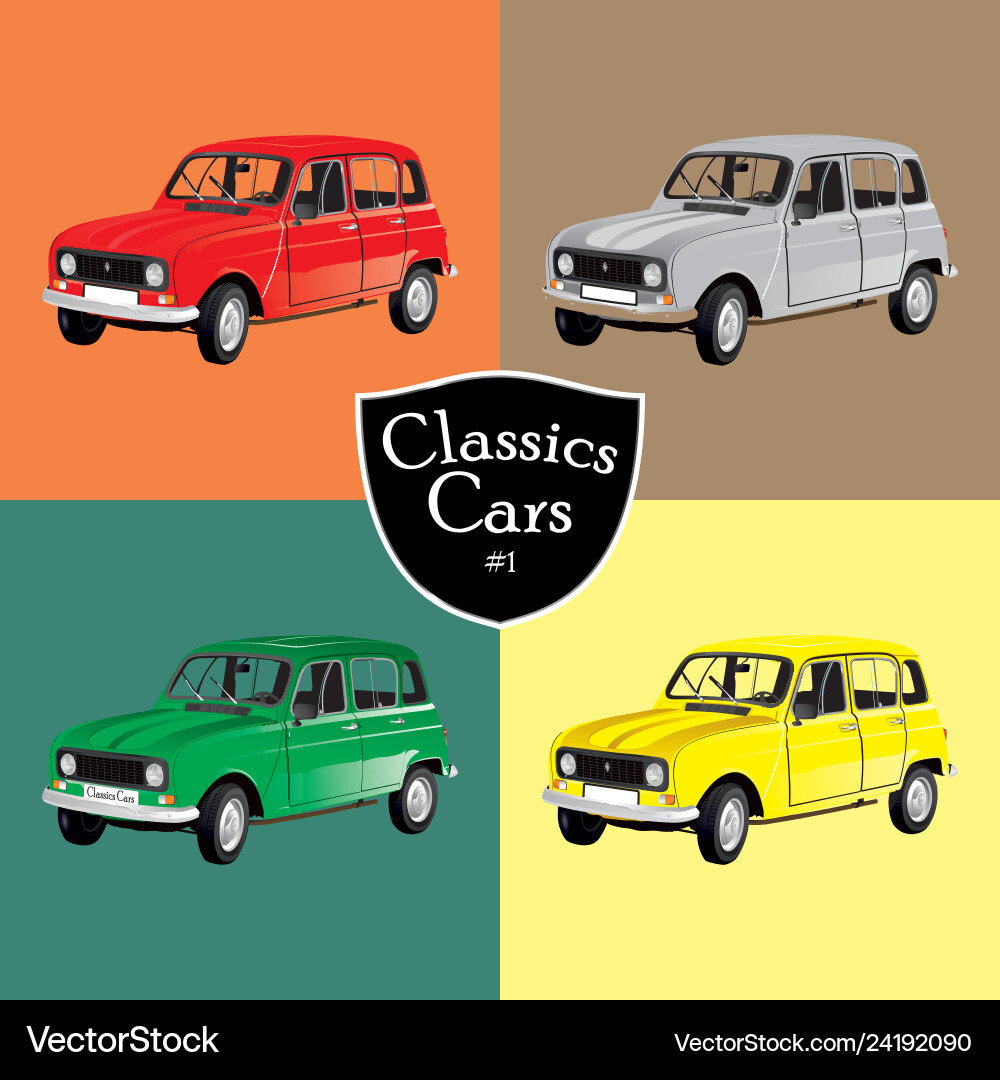 Renault 4 Classic Car Royalty Free Vector Image