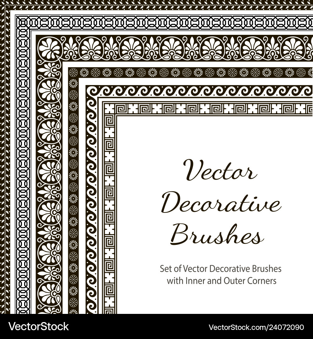 Set of decorative color brushes Royalty Free Vector Image