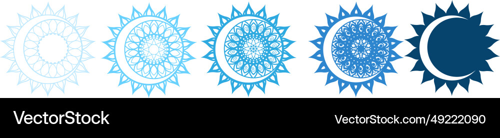 Solar eclipse multilayer wall art wood cut decor Vector Image