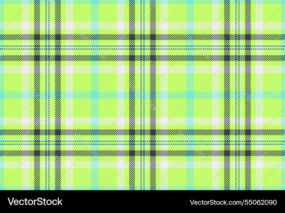 Vibrant lime green pixel plaid pattern perfect Vector Image