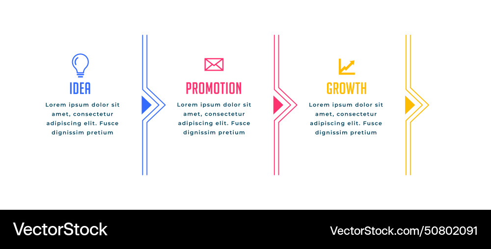 3 steps infographic element chart banner Vector Image