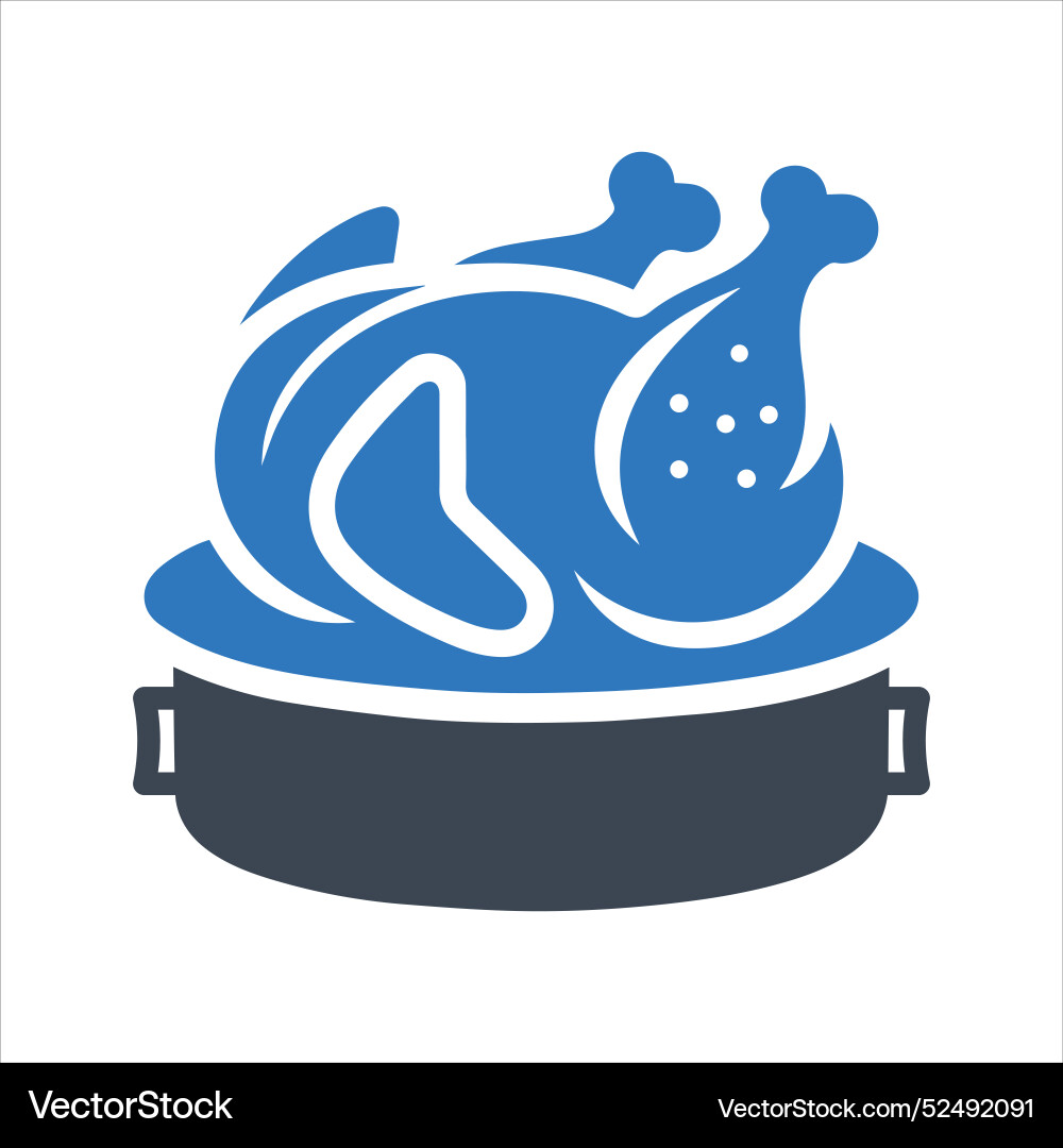 Chicken icon food roast Royalty Free Vector Image