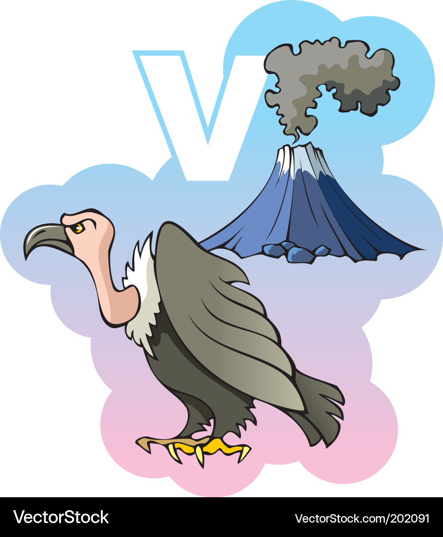 Children alphabet letter v Royalty Free Vector Image