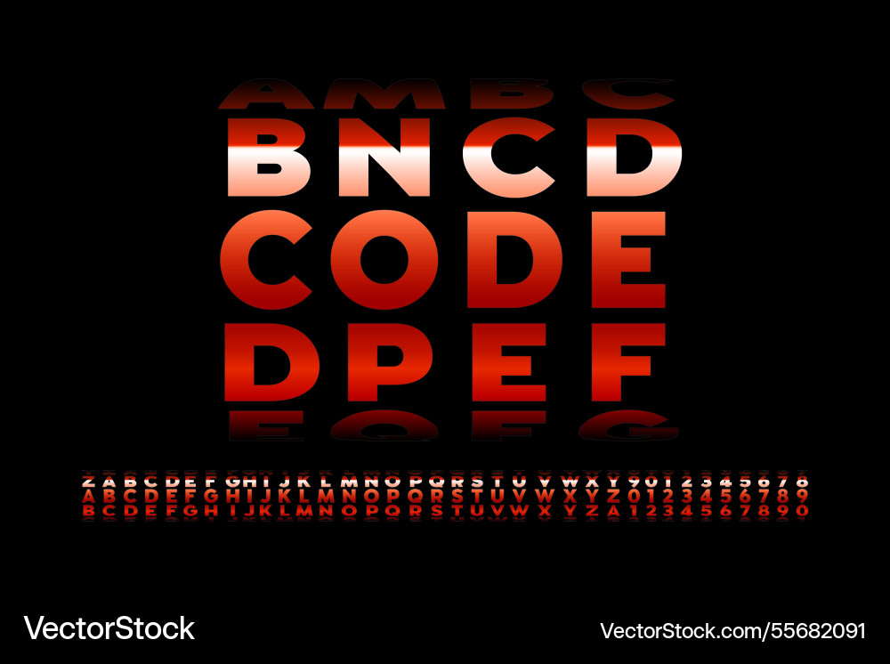 Code slot machine style font alphabet letters Vector Image