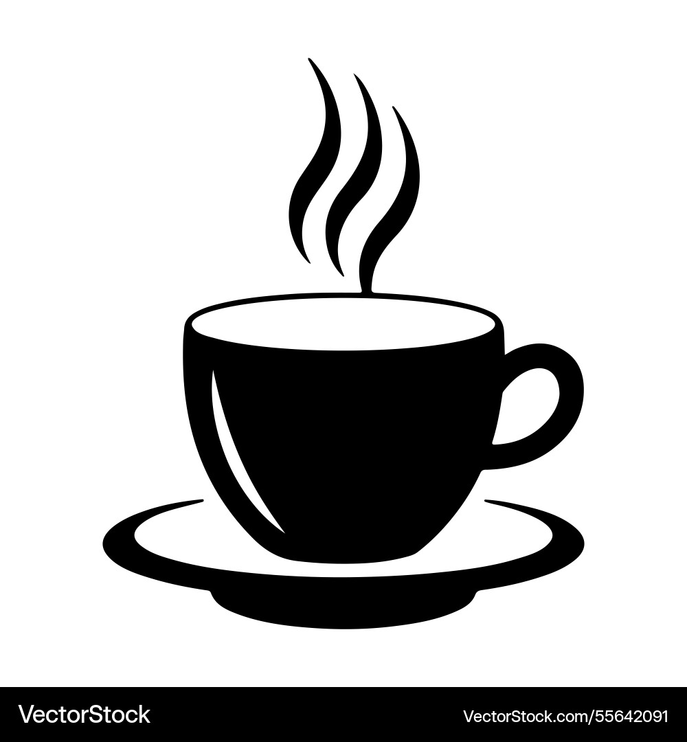 Coffee mug simple silhouette drink glass tea Vector Image