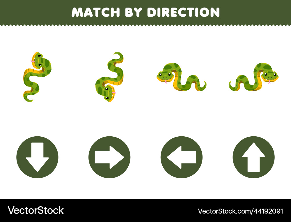 Education game for children match by direction Vector Image