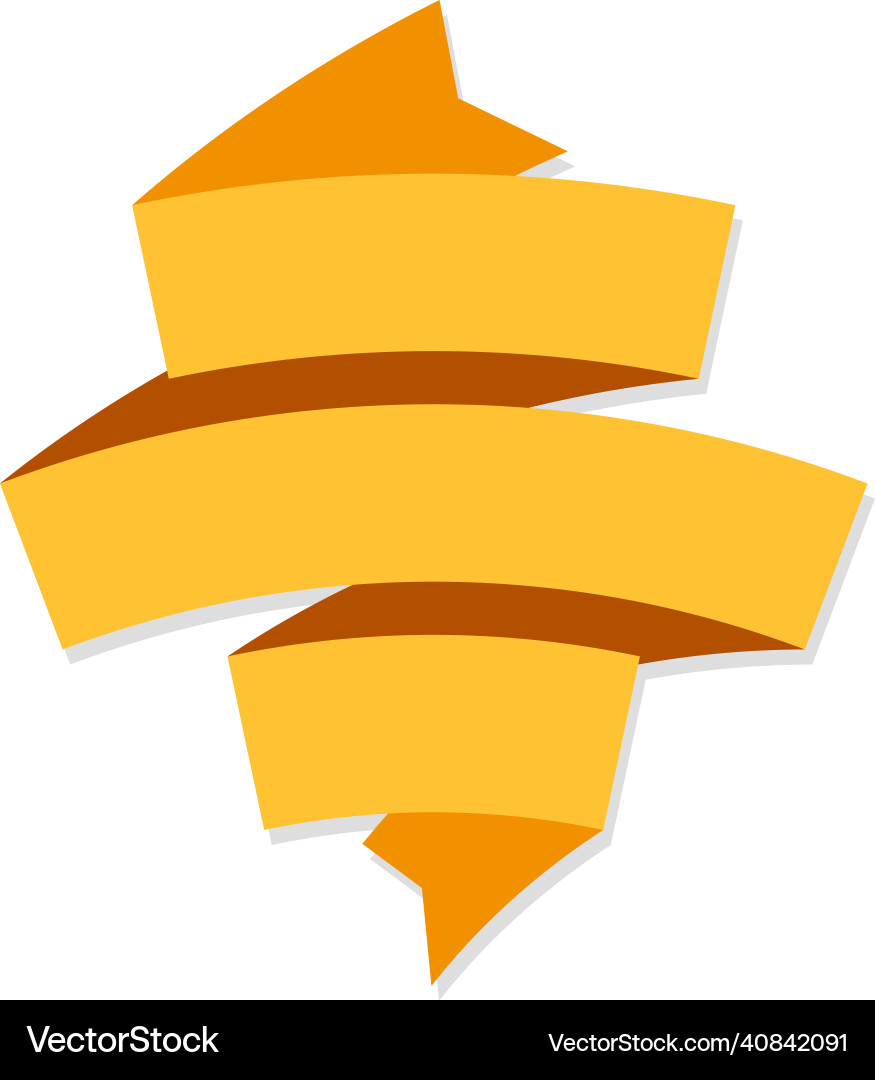 Elegant yellow text label blank ribbon template Vector Image