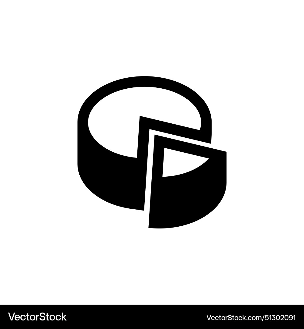 Pie chart marketing graph flat icon Royalty Free Vector