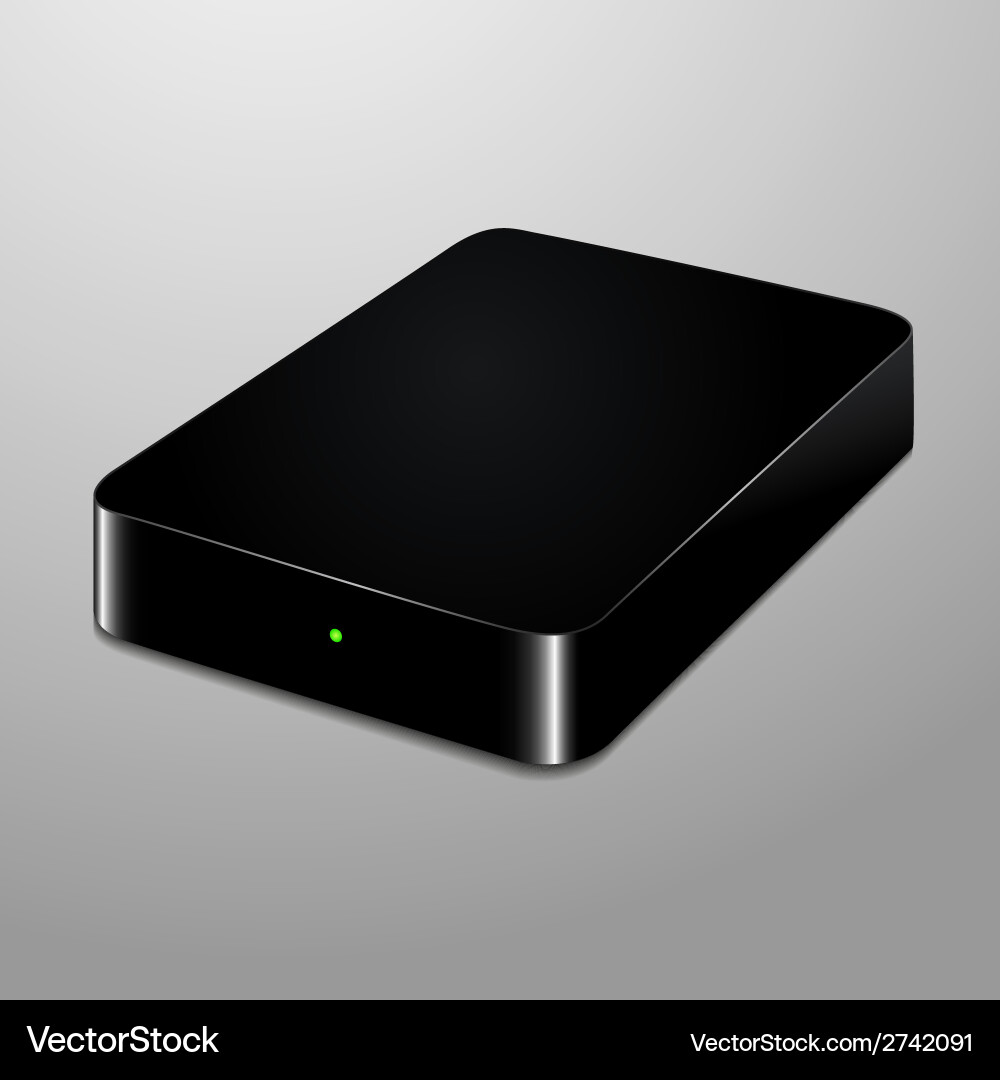 Realistic of an external hard disc Royalty Free Vector Image