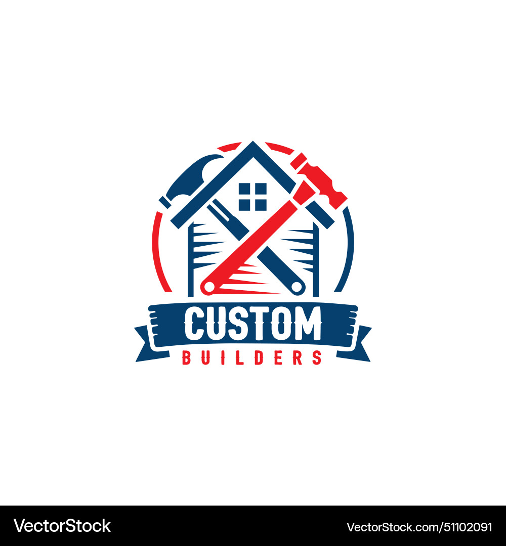 Vintage house builder logo template Royalty Free Vector