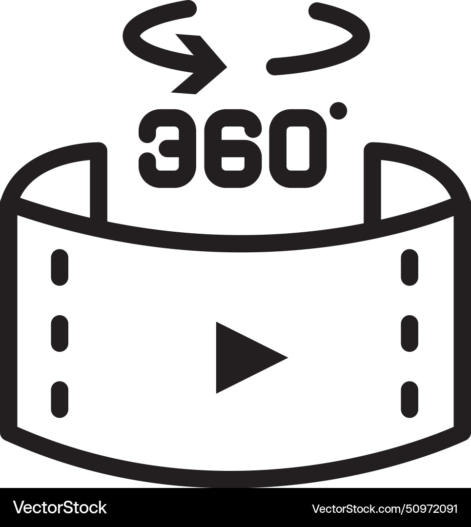 Virtual reality view 360 degree Royalty Free Vector Image