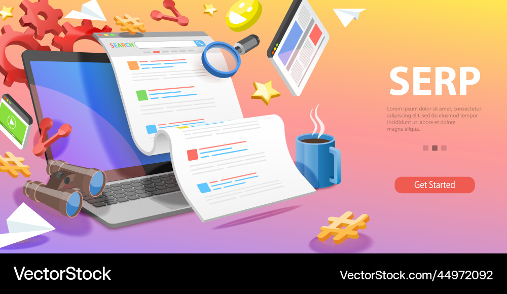3d conceptual of serp Royalty Free Vector Image