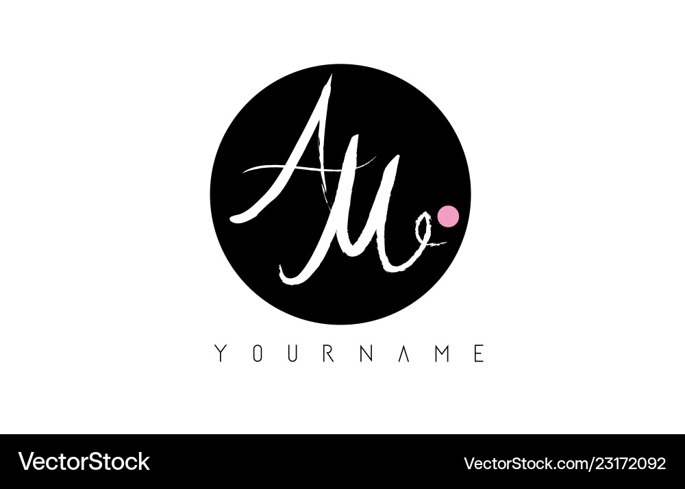 Am handwritten brush letter logo design Royalty Free Vector