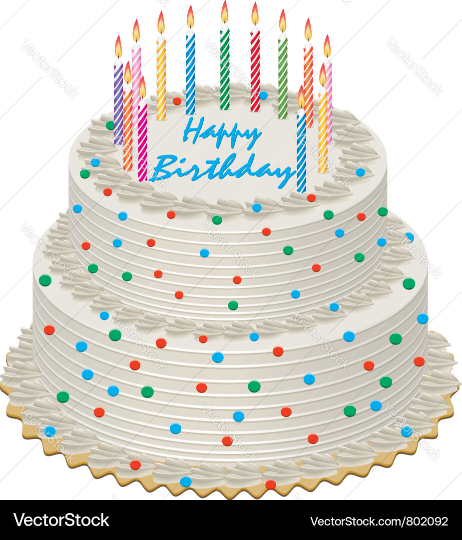 Birthday cake Royalty Free Vector Image - VectorStock