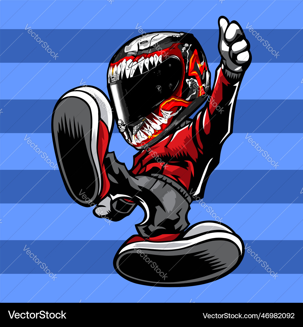 Cartoon boy wearing a helmet Royalty Free Vector Image