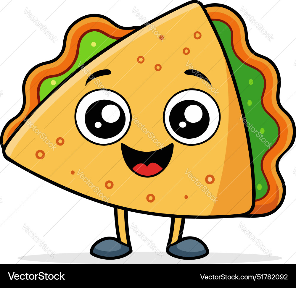 Cute quesadilla cartoon with in isolated layer Vector Image
