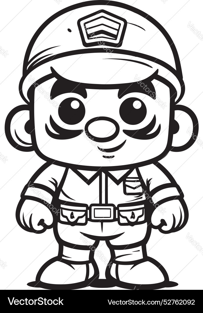 Daring doodle defenders soldier icon scribbled Vector Image