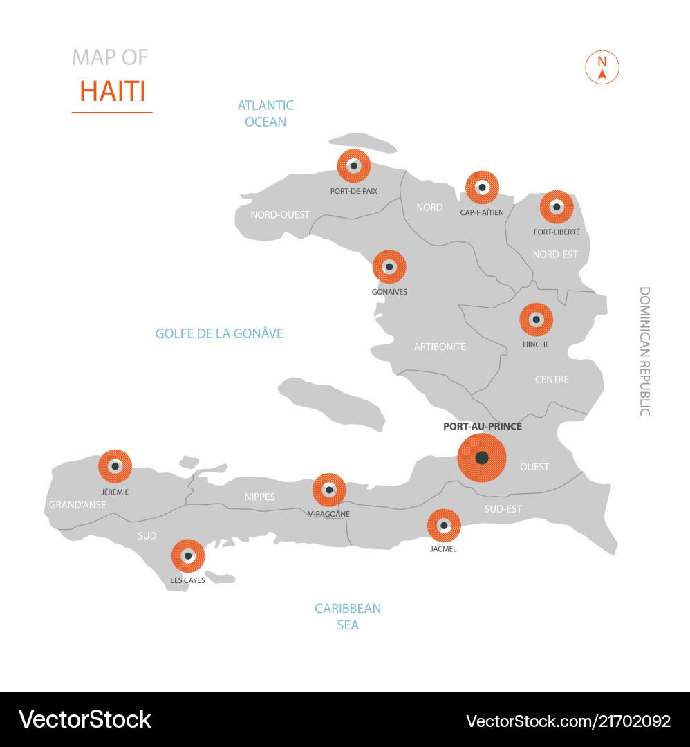 Haiti map with administrative divisions Royalty Free Vector