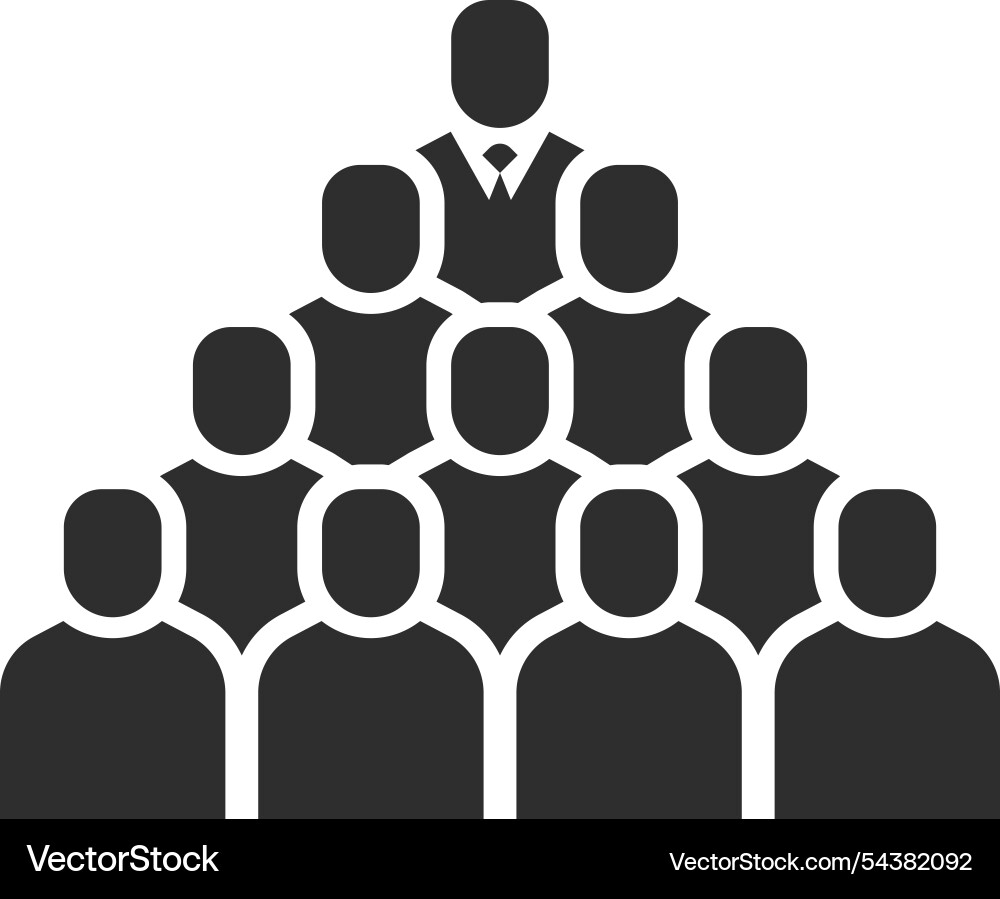 Hierarchy black icon business team leader symbol Vector Image