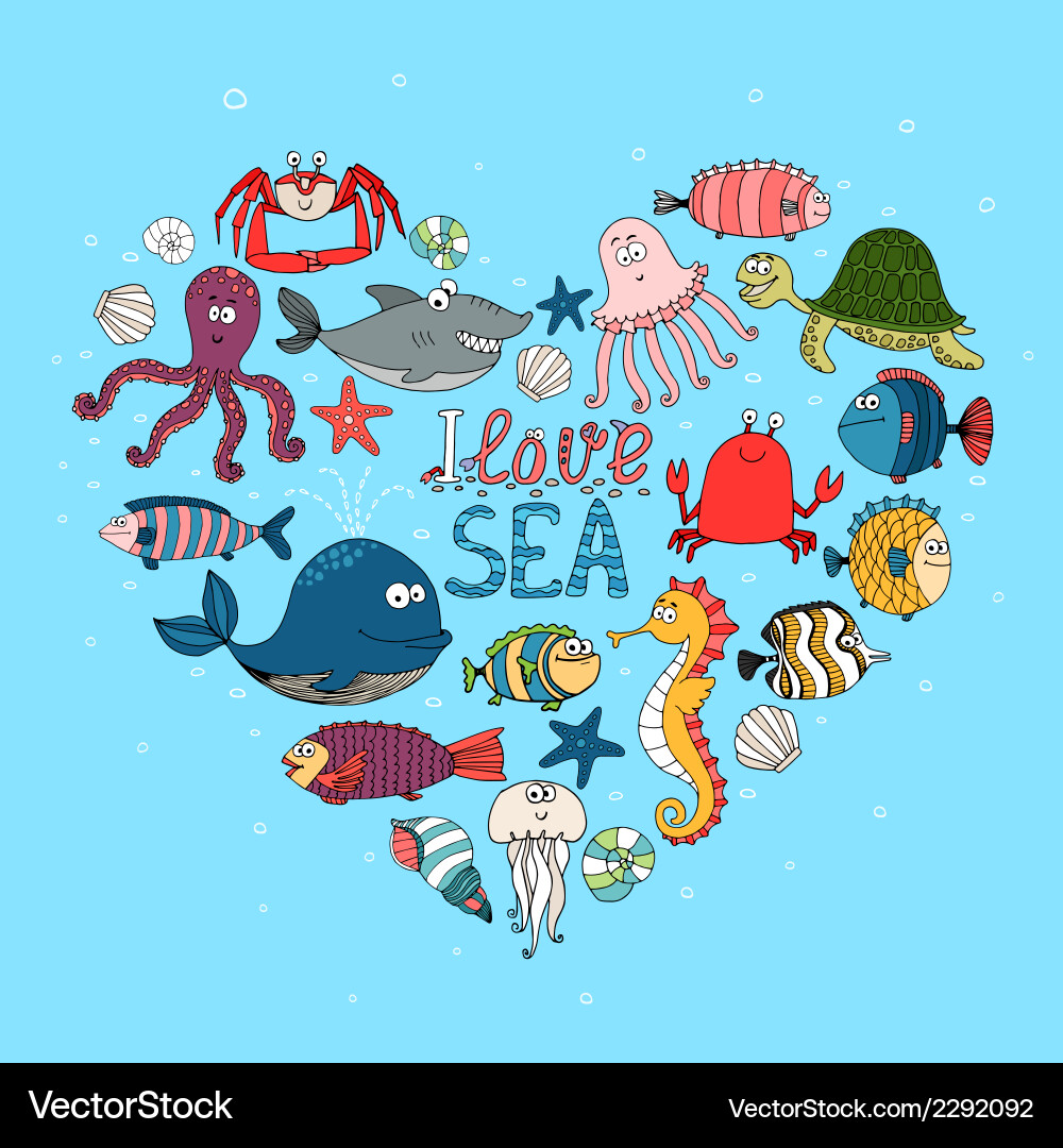 I love sea nautical themed design Royalty Free Vector Image