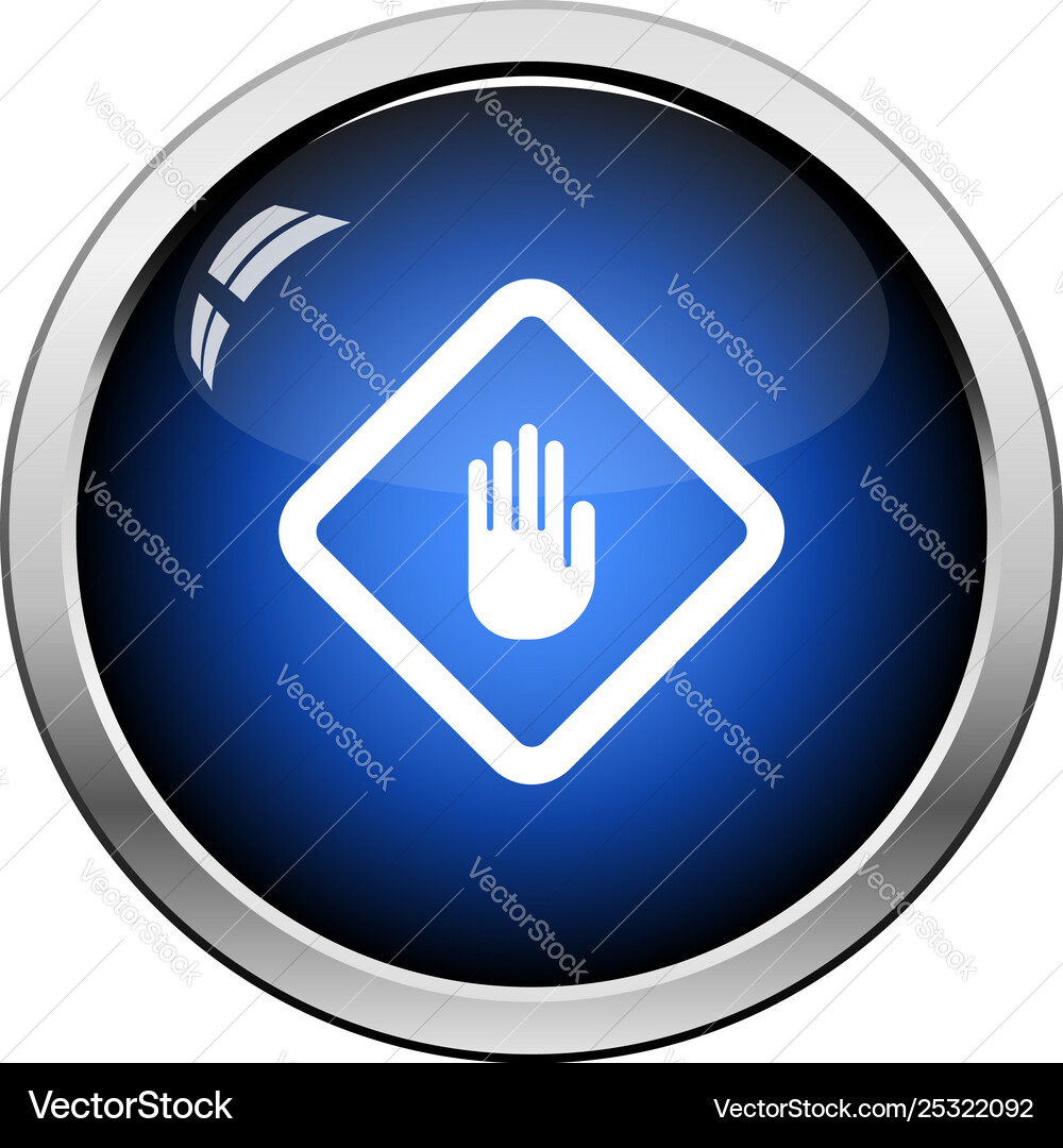 Icon of warning hand Royalty Free Vector Image