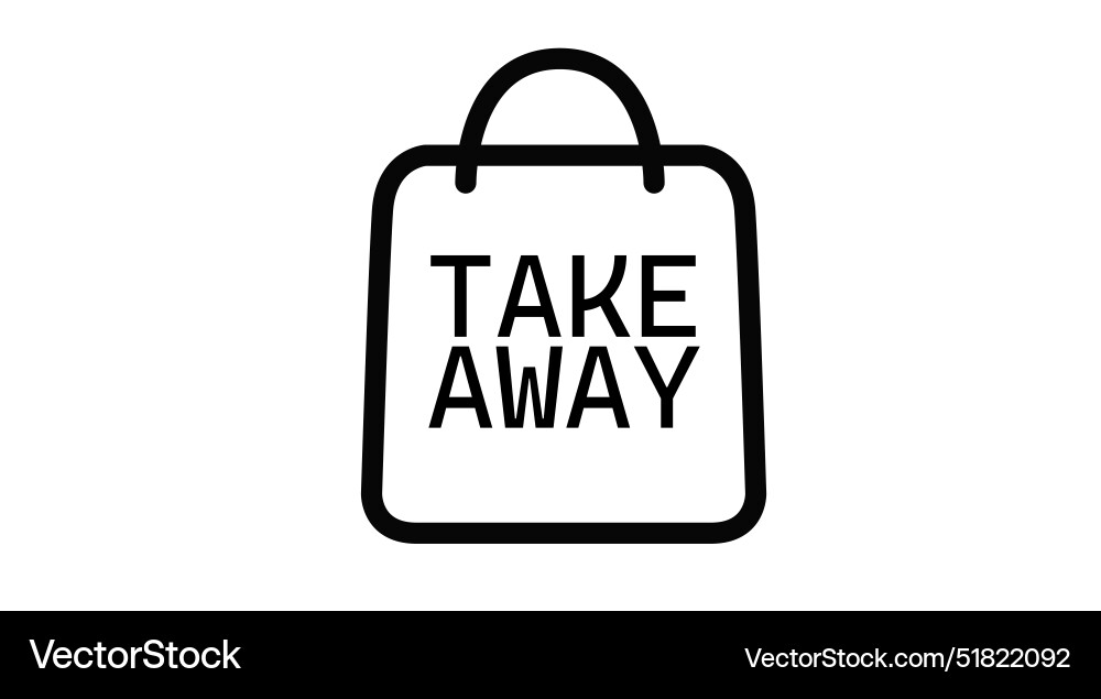 Isolated black and white take away bag icon Vector Image