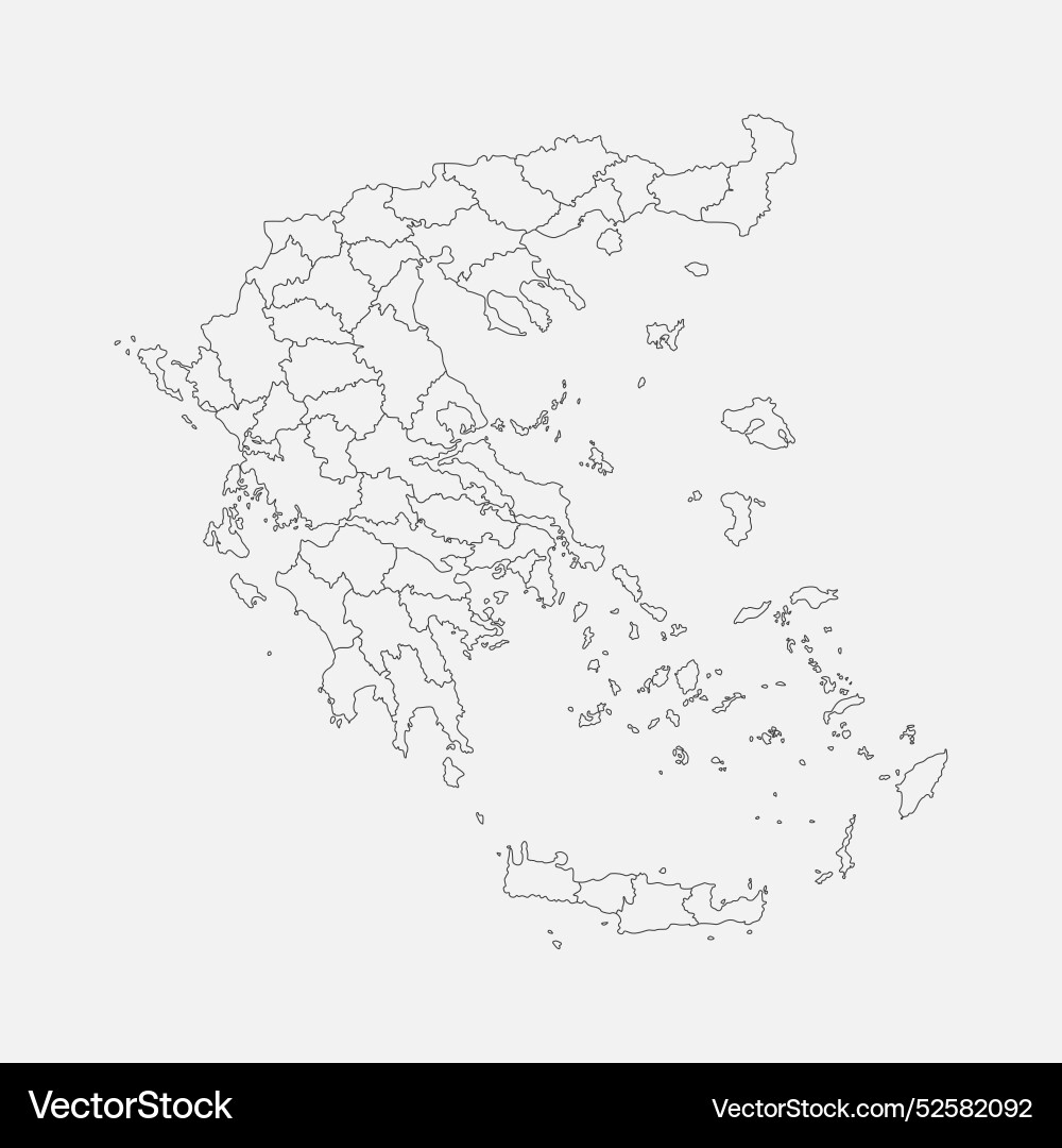 Map country greece divided on regions Royalty Free Vector