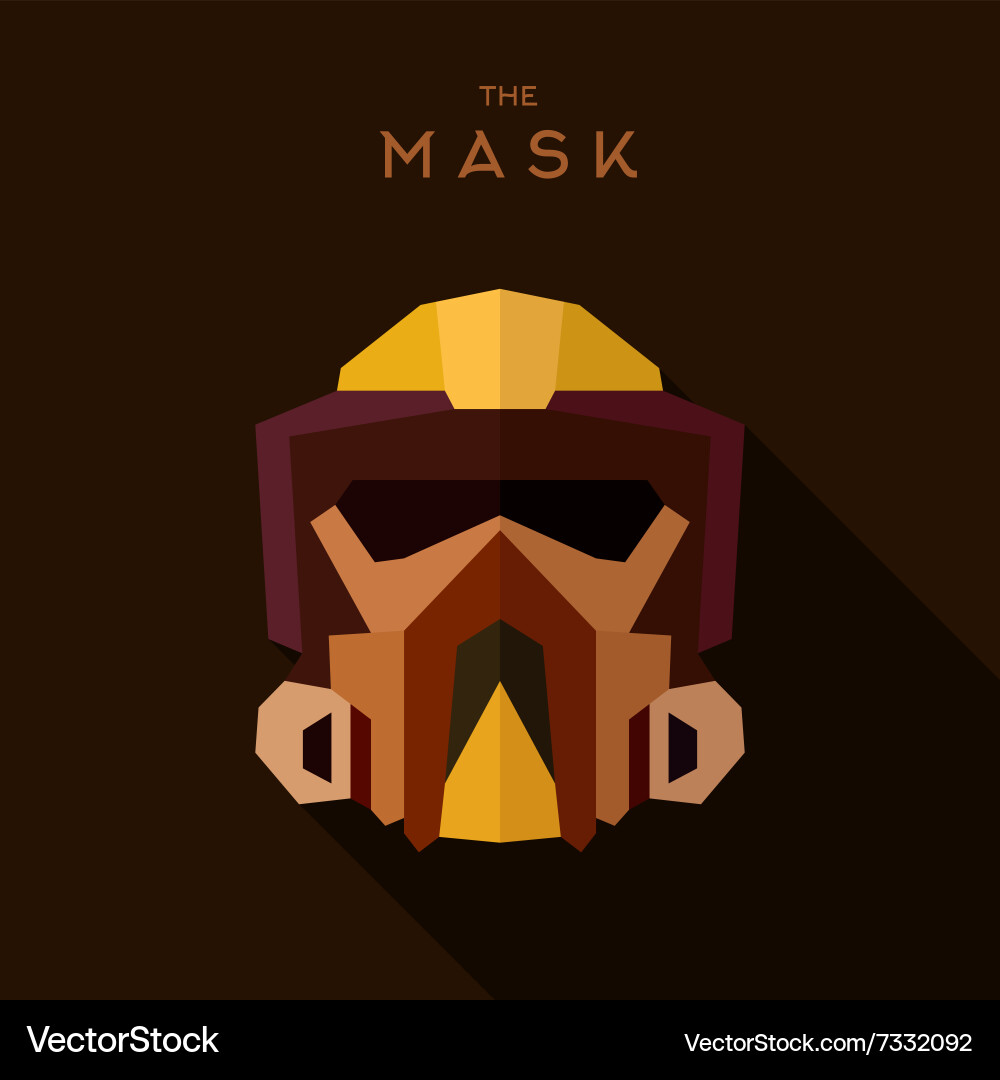Mask villain into flat style graphics art Vector Image