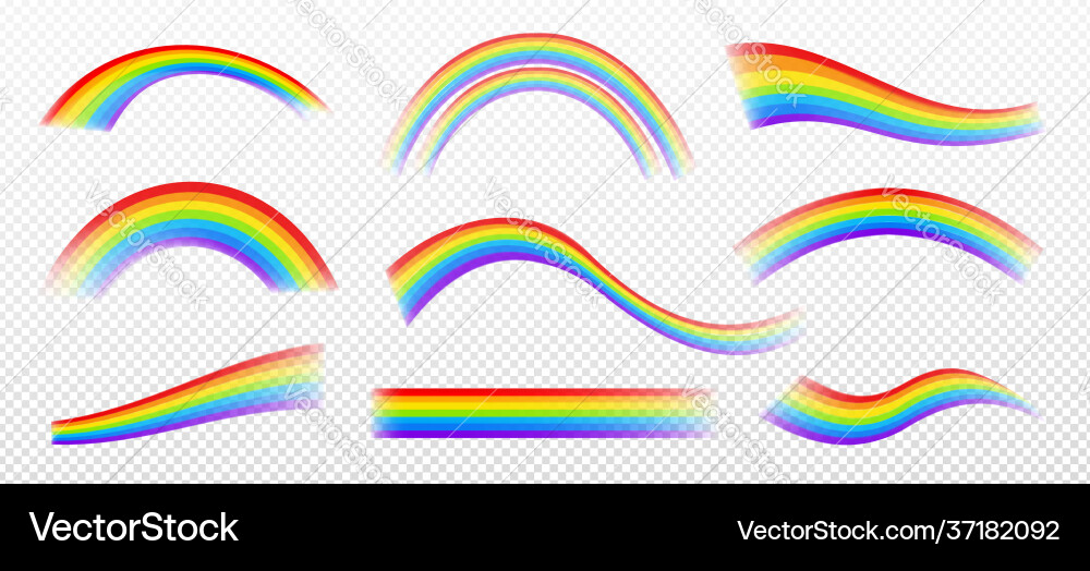 Rainbow effect isolated on transparent background Vector Image