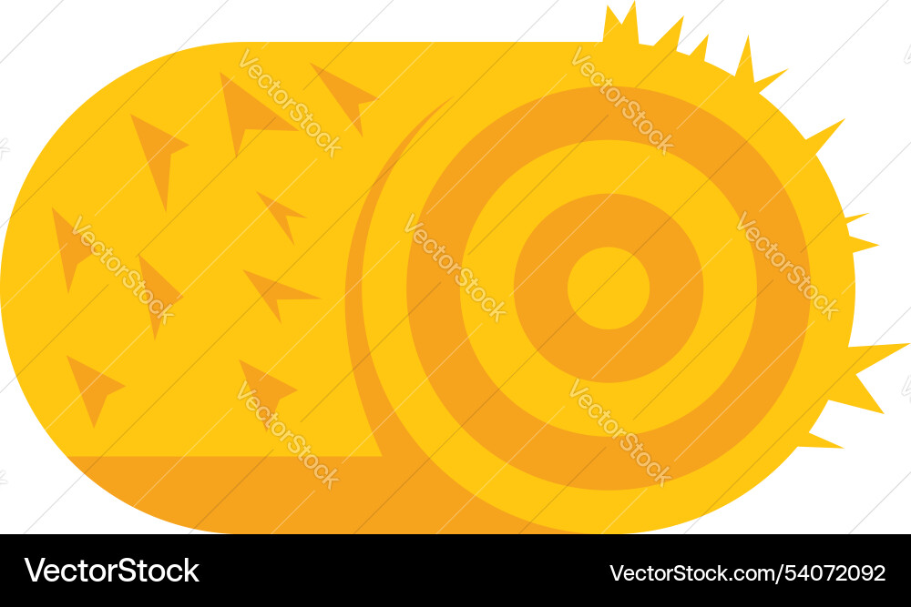Round hay bale sitting in farm field Royalty Free Vector