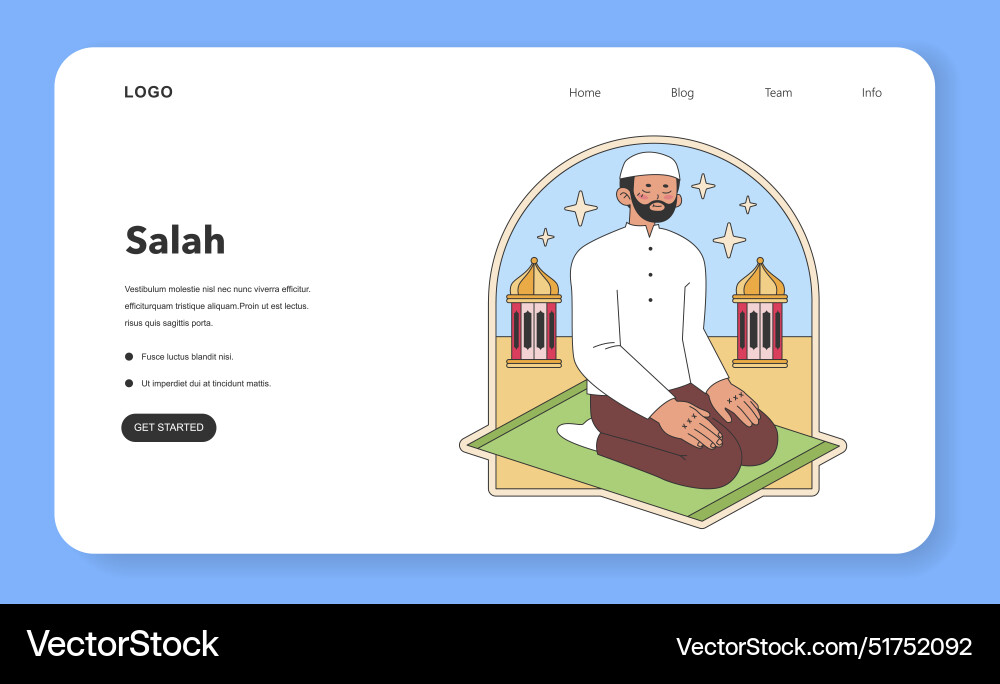 Salah practice flat image Royalty Free Vector Image