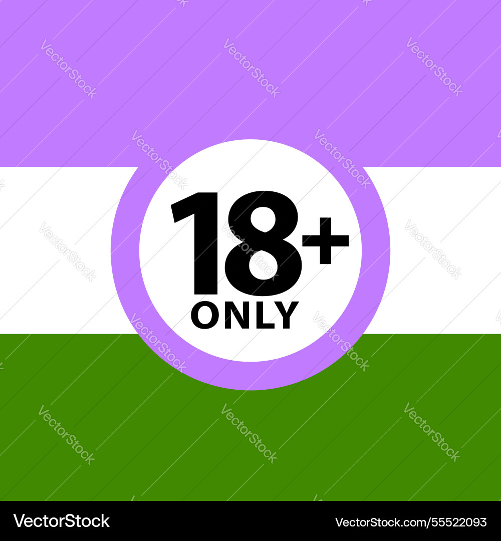 18 plus only sign warning symbol on the Royalty Free Vector
