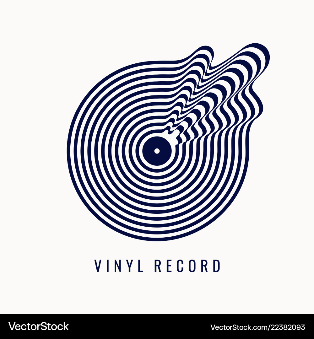 Black and white vinyl record Royalty Free Vector Image