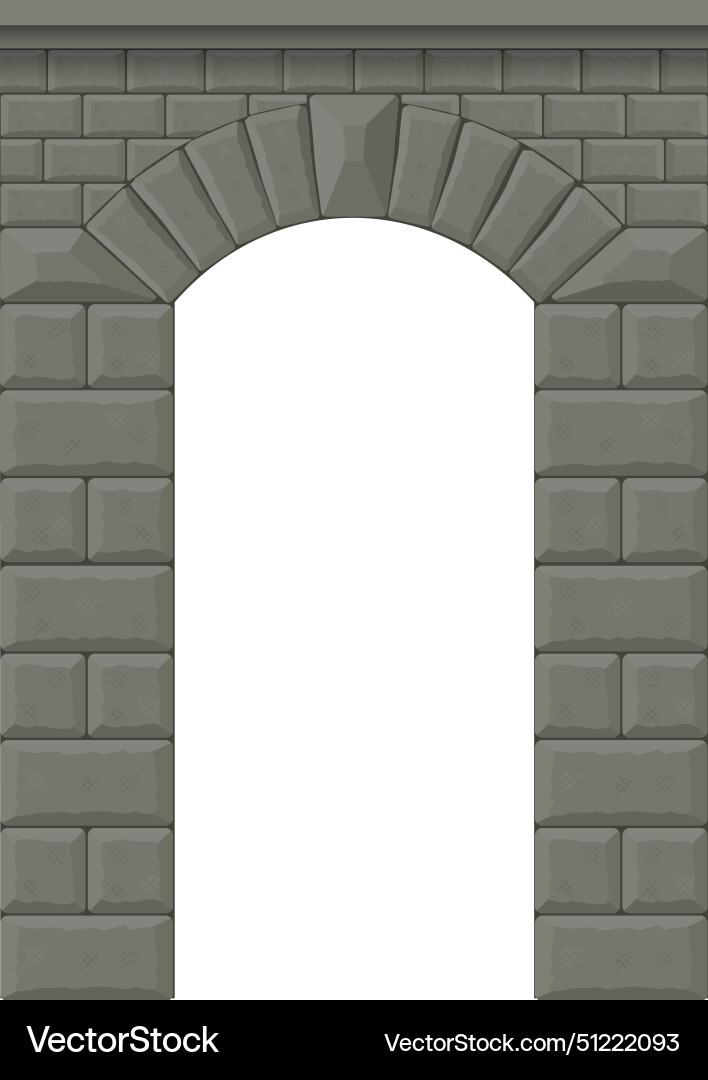 Classic facade with arch in a style Royalty Free Vector