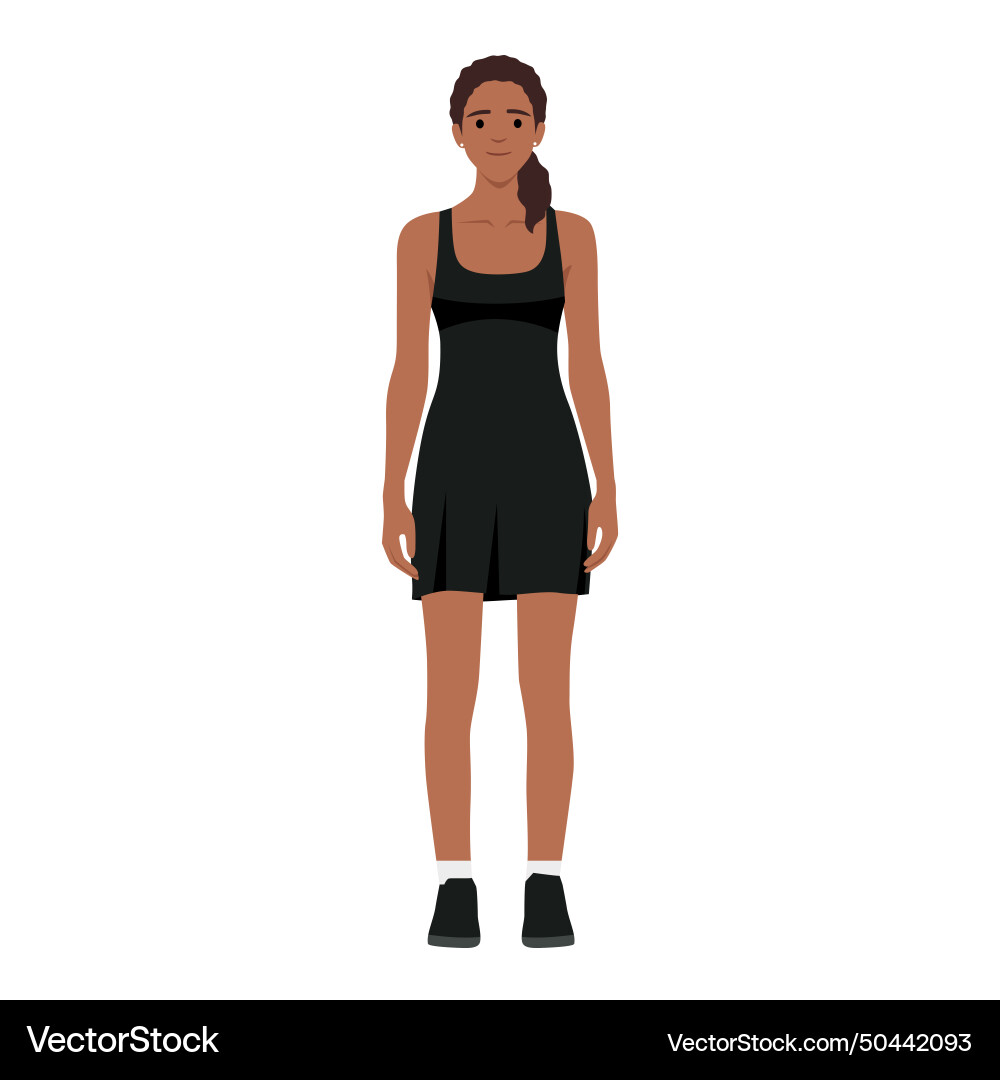 Flat poses set young woman character with red Vector Image