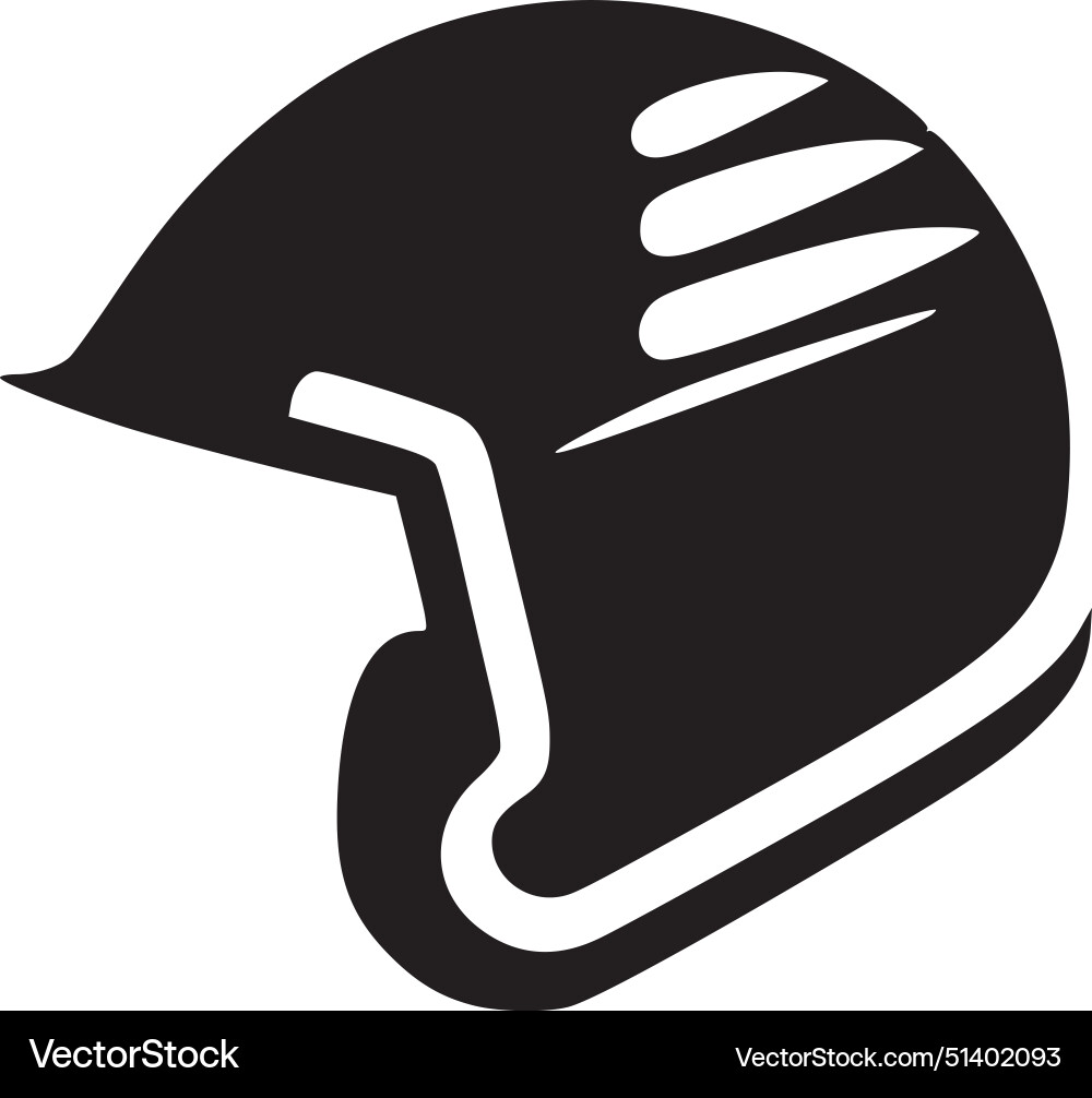 Helmet - black and white Royalty Free Vector Image