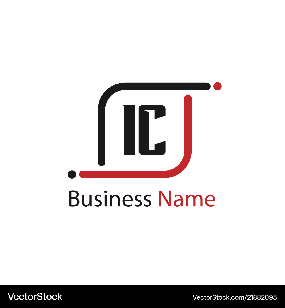 Initial IC Logo Template – Monogram Style Vector Image