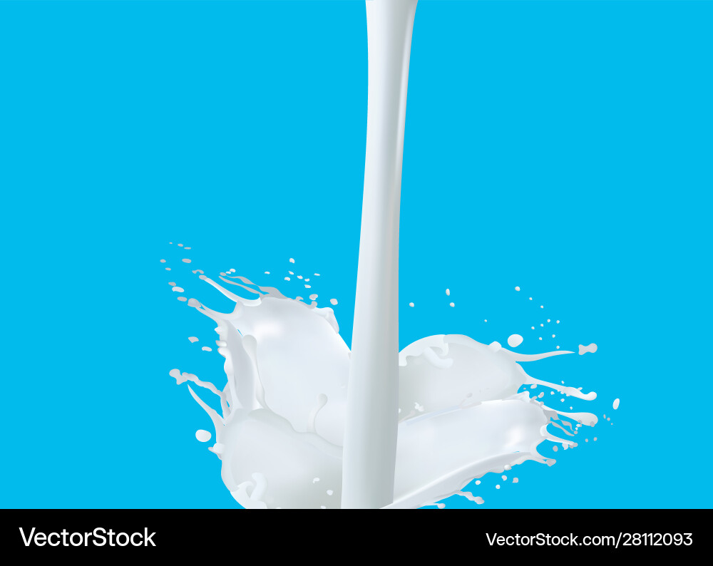 Milk splash seamless pattern 3d realistic yogurt Vector Image